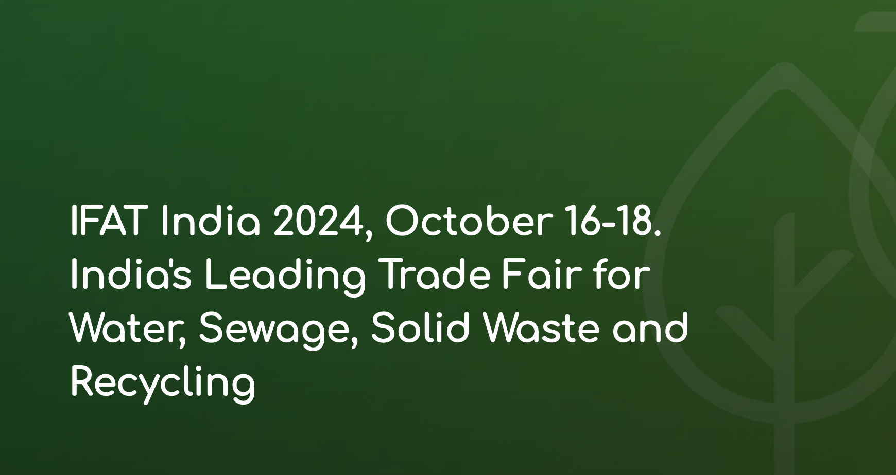 IFAT INDIA 2024 - SCM Tecnologie